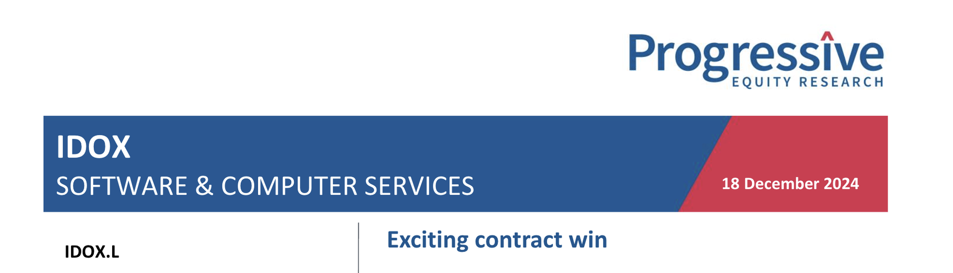 Idox: Progressive - Vox Markets