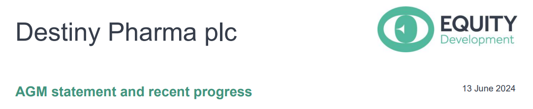 Destiny Pharma: Equity Development - Vox Markets