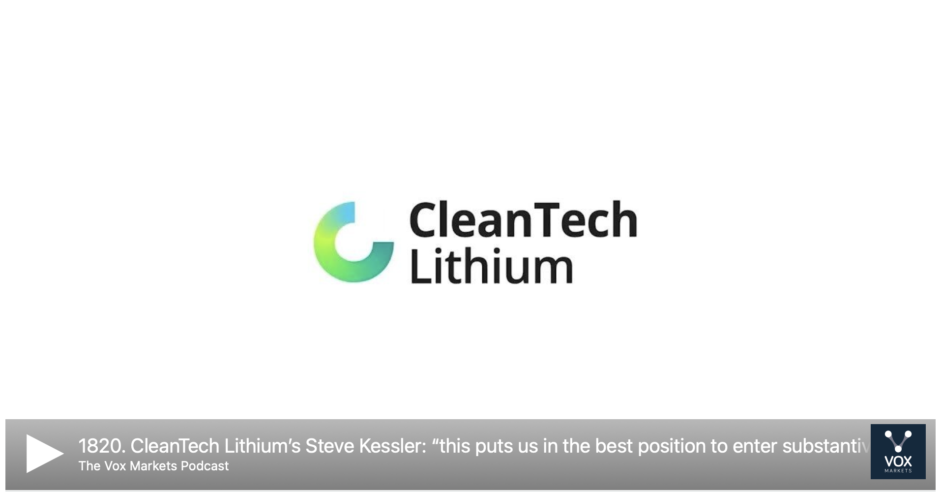 CleanTech Lithium’s Steve Kessler: “this puts us in the best position to enter substantive ...
